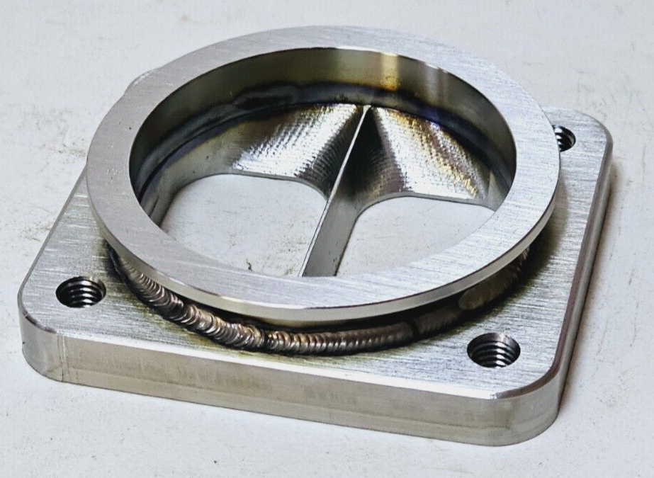 Stainless T4 Divided Inlet Flange to 3″ ID V-band Transition Adapter ...