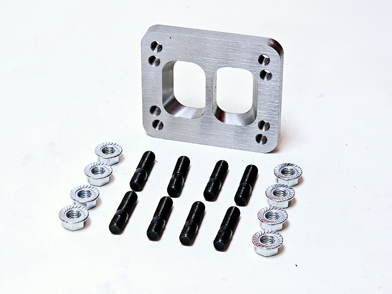 T3 divided to T4 Turbo Manifold Adapter Flange M10 Studs Nuts GT30 GT35 ...