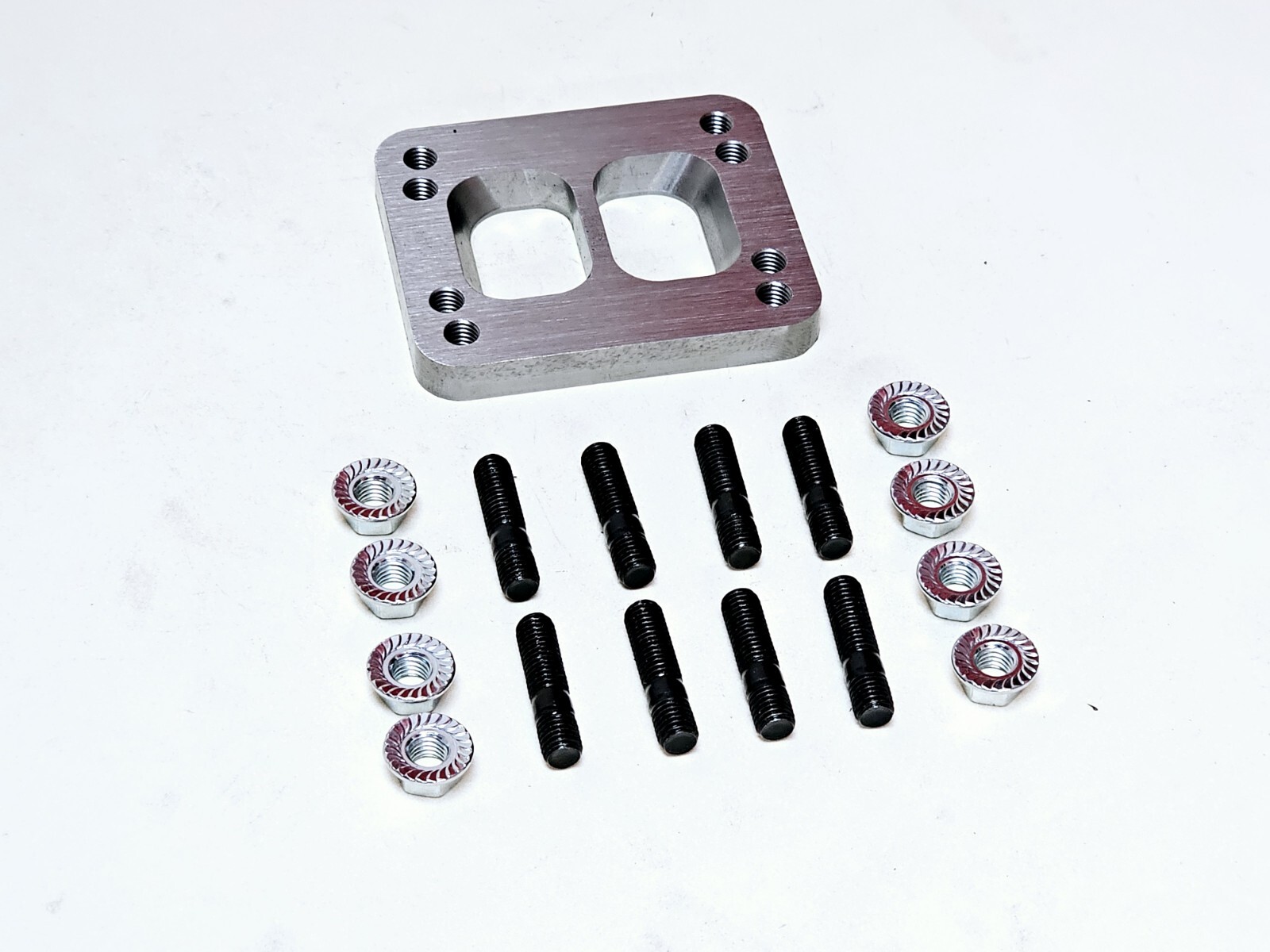 T3 divided to T4 Turbo Manifold Adapter Flange M10 Studs Nuts GT30 GT35 ...