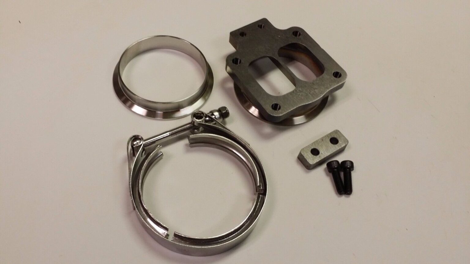 T4 Divided to 3.5" inch V-band Inlet Turbo Transition Flange Tabs 1/2 ...