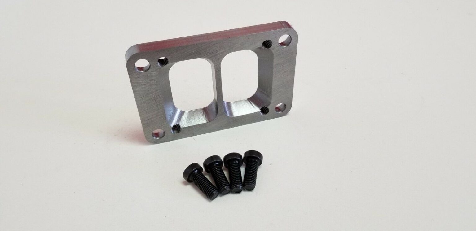 T4 Divided Turbo to T6 CS Manifold Transition Adapter Flange 1/2" S400 ...